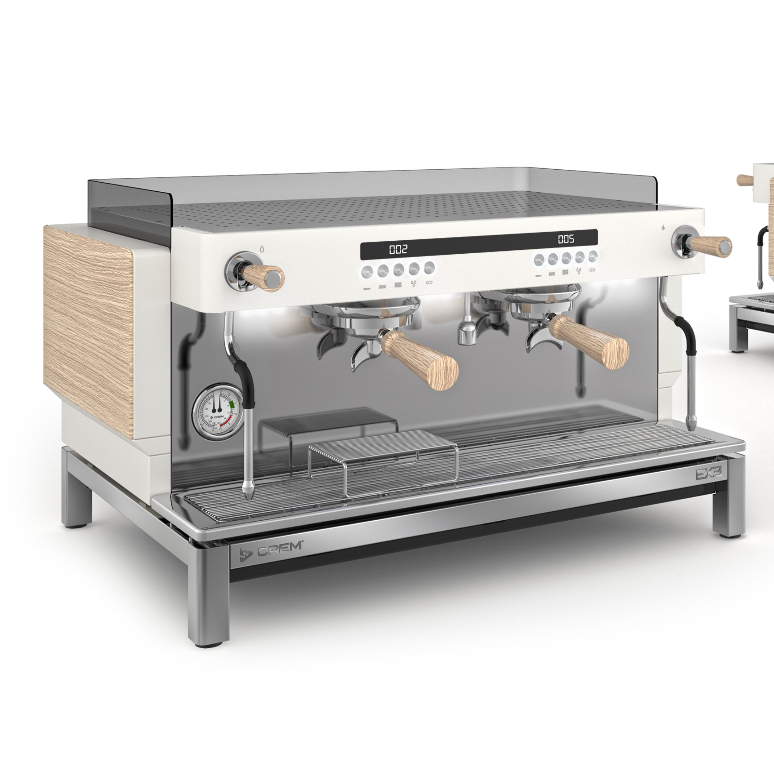 CREM EX3 2 Group Display Espresso Machine 11.5 Litres White/Oak TA