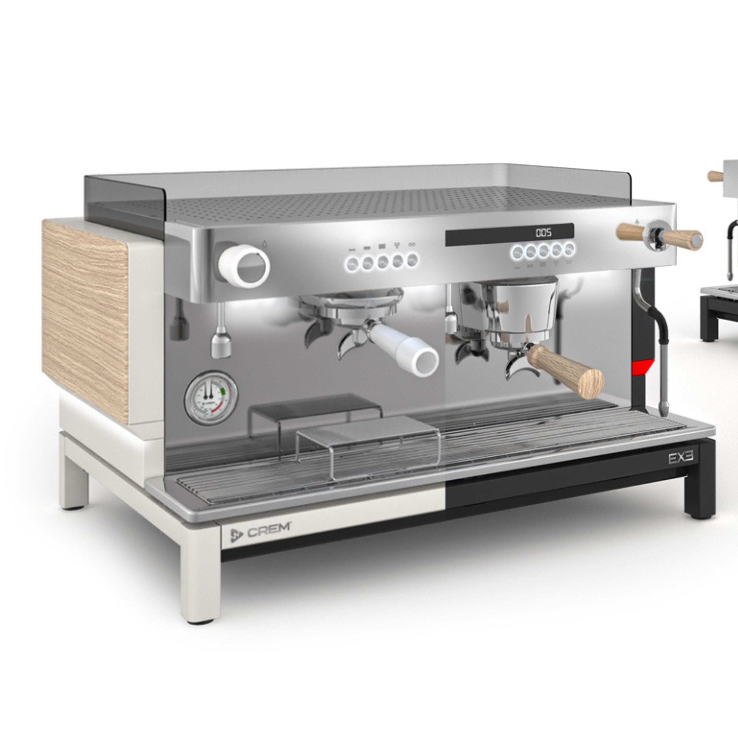CREM EX3 2 Group Display Espresso Machine 11.5 Litres White/Oak TA ...